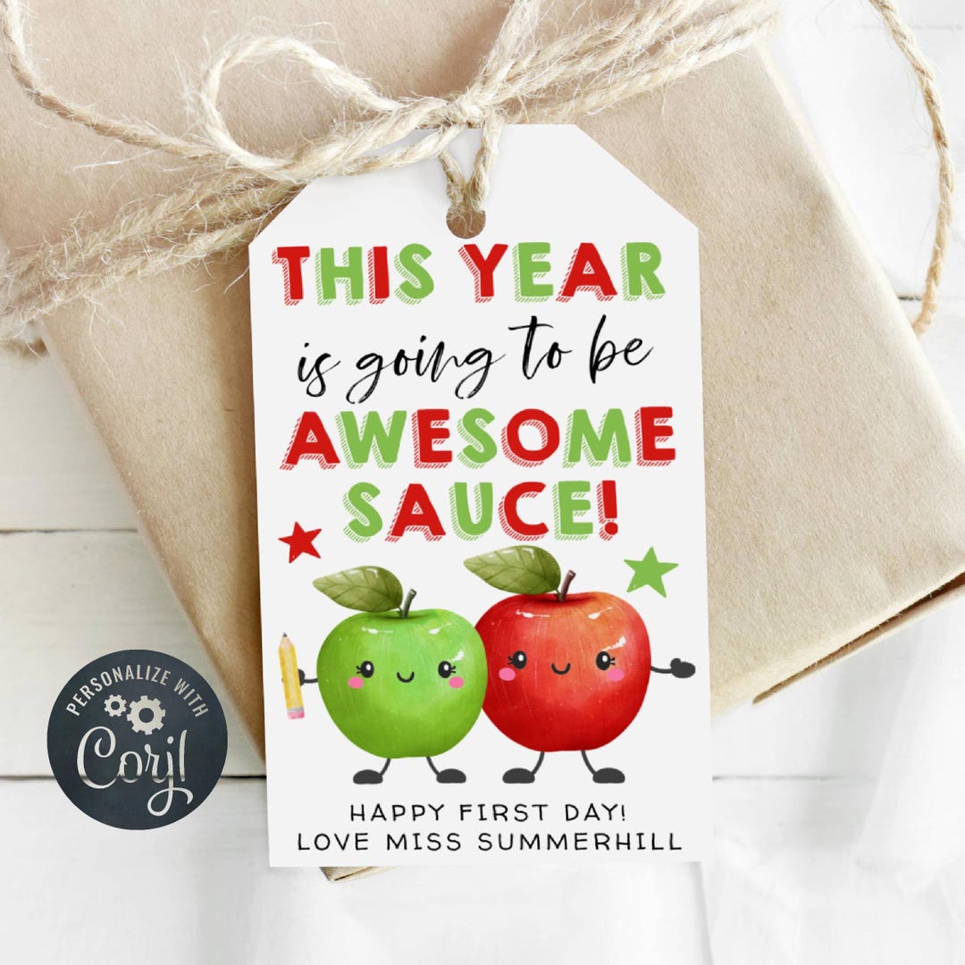 This Year is Going to Be Awesome Sauce Gift Tag Template, Printable ...
