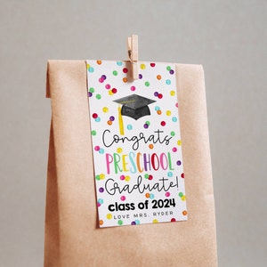 Preschool Graduation Gift Tag Template, Printable Congratulations ...
