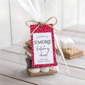 S'mores Christmas Gift Tag Template, Printable Holiday Favor Tag ...