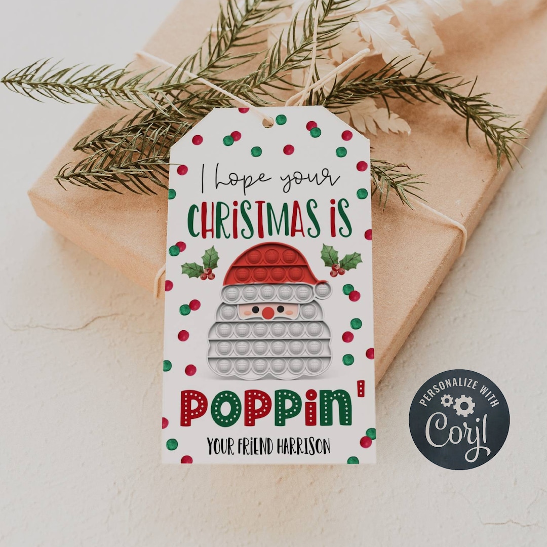 Christmas Pop It Gift Tag Template, Printable Poppin' Christmas Fidget ...