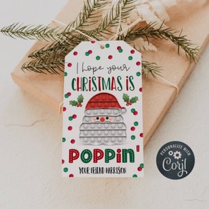 Christmas Pop It Gift Tag Template, Printable Poppin' Christmas Fidget ...