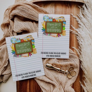 First Day of School Teacher Gift Card Holder Template, Printable ...