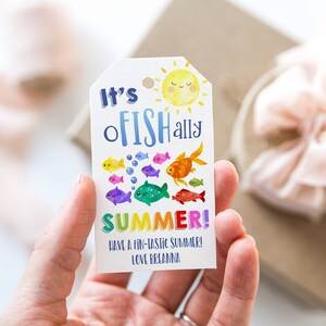 It's O-fish-ally Summer Gift Tag Template, Printable Last Day of School ...