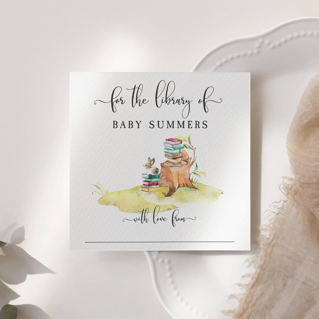 Storybook Book Plate Sticker Template, Book Themed Baby Shower ...