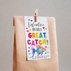 You're A Great Catch Valentine's Day Gift Tag Template, Printable Gummy ...