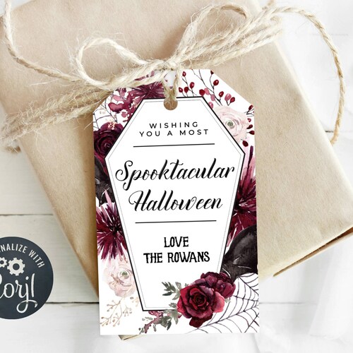 Halloween Printable Gift Tag Template Editable Trick or Treat - Etsy