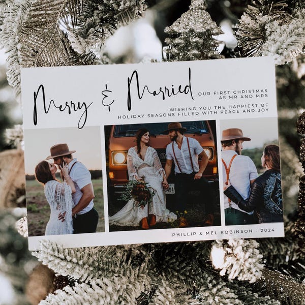 Wedding Merry Christmas Cards - Etsy