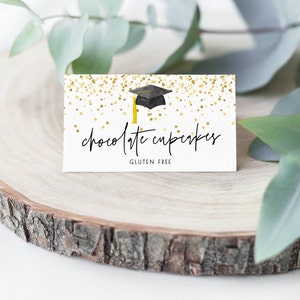 Graduation Party Food Label Template Printable Buffet Tent - Etsy