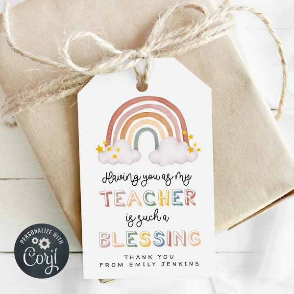 Rainbow Teacher Appreciation Printable - Etsy