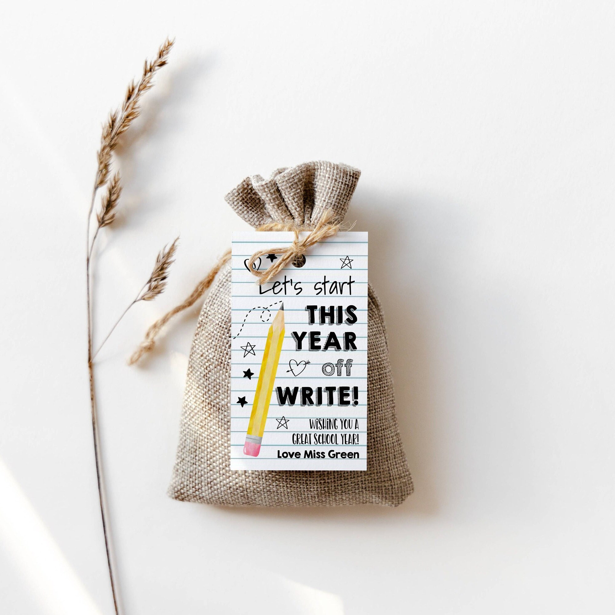 Let's Start This Year off Write Gift Tag Template - Etsy