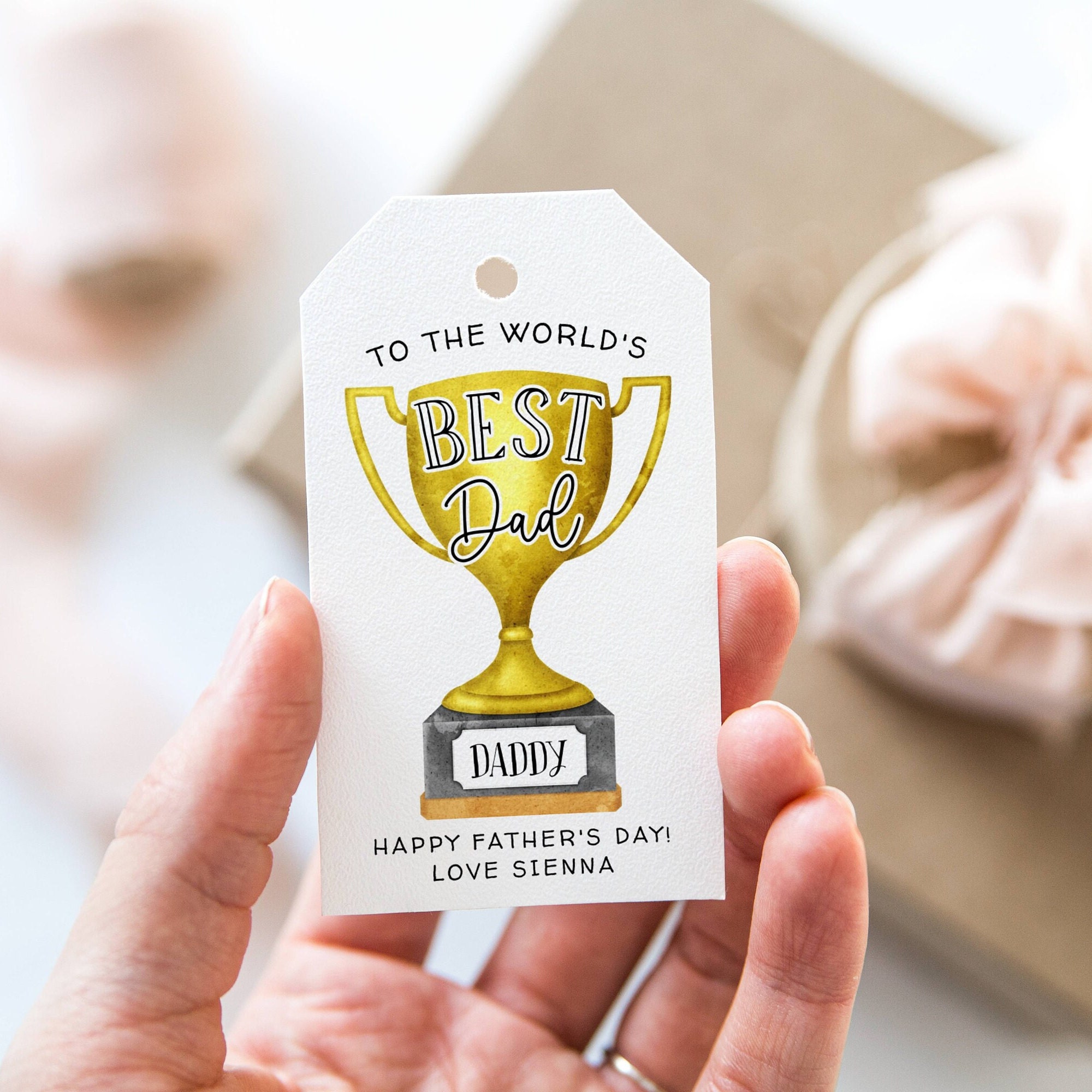 World's Best Dad Trophy Gift Tag Template Printable - Etsy Canada