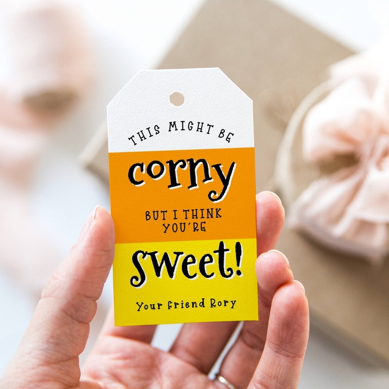 Halloween Candy Corn Gift Tag Template Printable Halloween - Etsy