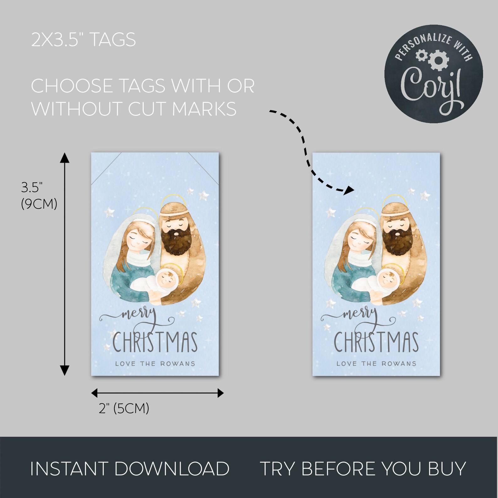 Christmas Nativity Gift Tag Template Printable Religious - Etsy