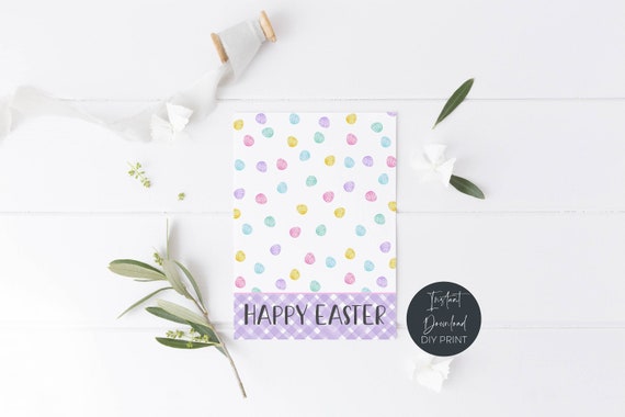 Printable Easter Eggs Mini Cookie Card Colorful Easter Eggs - Etsy