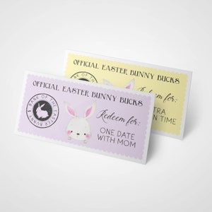 Printable Easter Bunny Bucks Coupon Template, Editable Kids Easter Egg ...