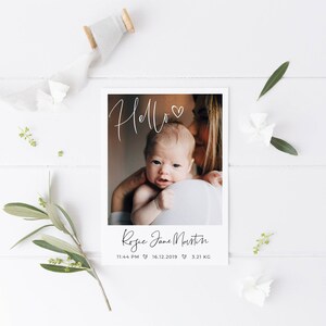 Hello Baby Birth Announcement Template, Editable Newborn Cards With ...