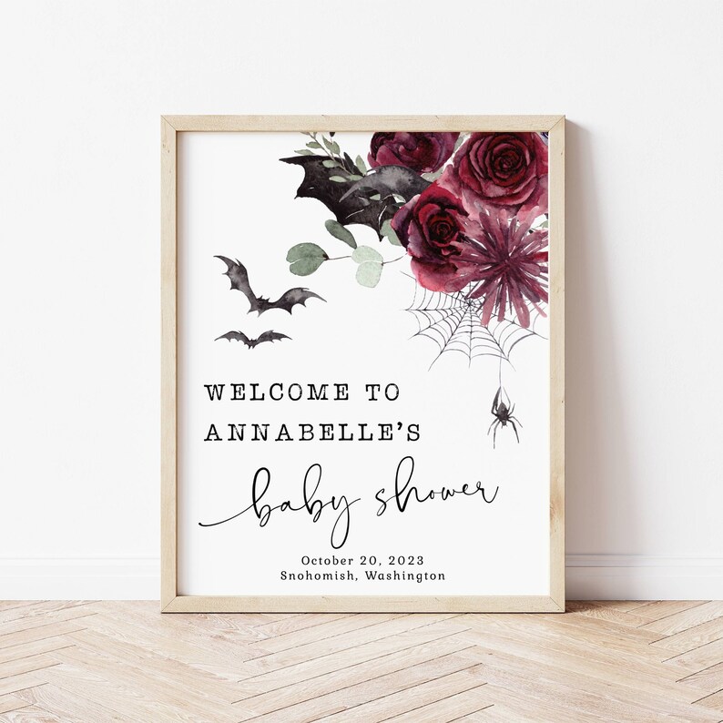 Halloween Baby Shower Welcome Sign Template, Printable A Baby is ...