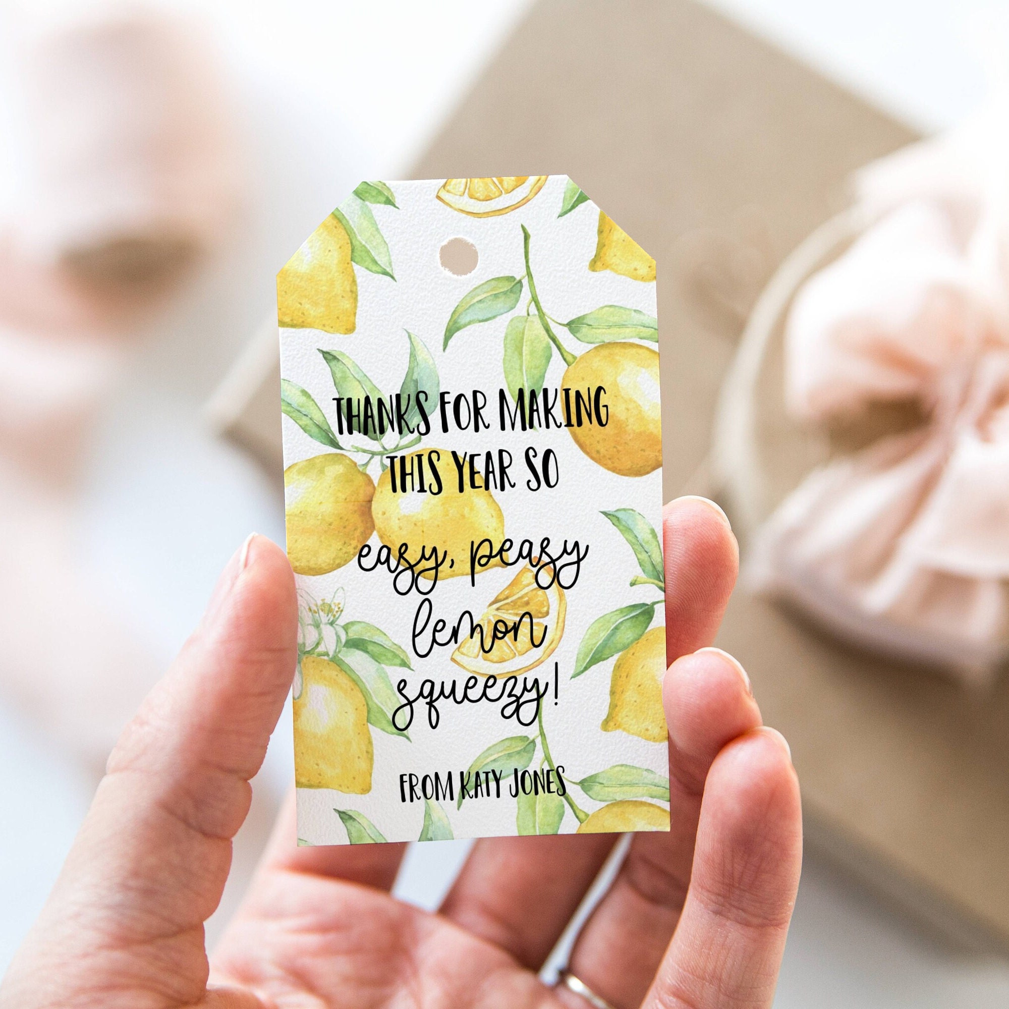 Printable Lemons Teacher Appreciation Tag Template, End of Year Gift ...