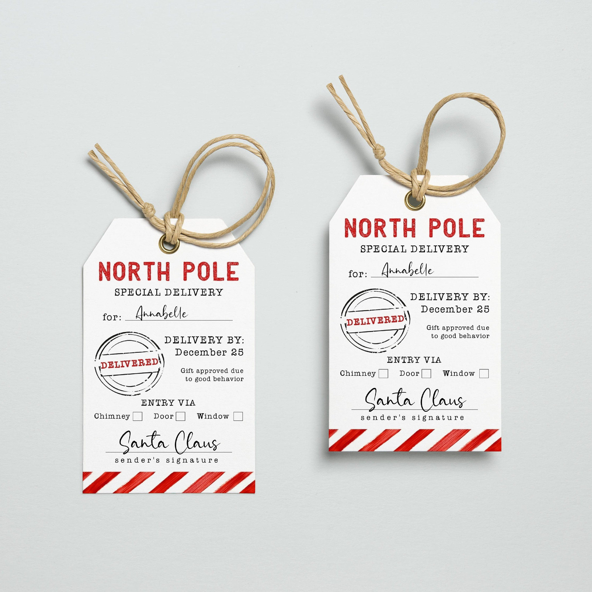 Printable North Pole Special Delivery Tag Template Editable - Etsy Canada