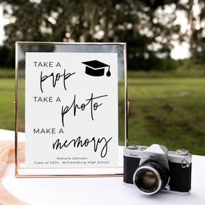 Graduation Photo Booth Sign Template, Printable Photo Prop Memory Sign ...