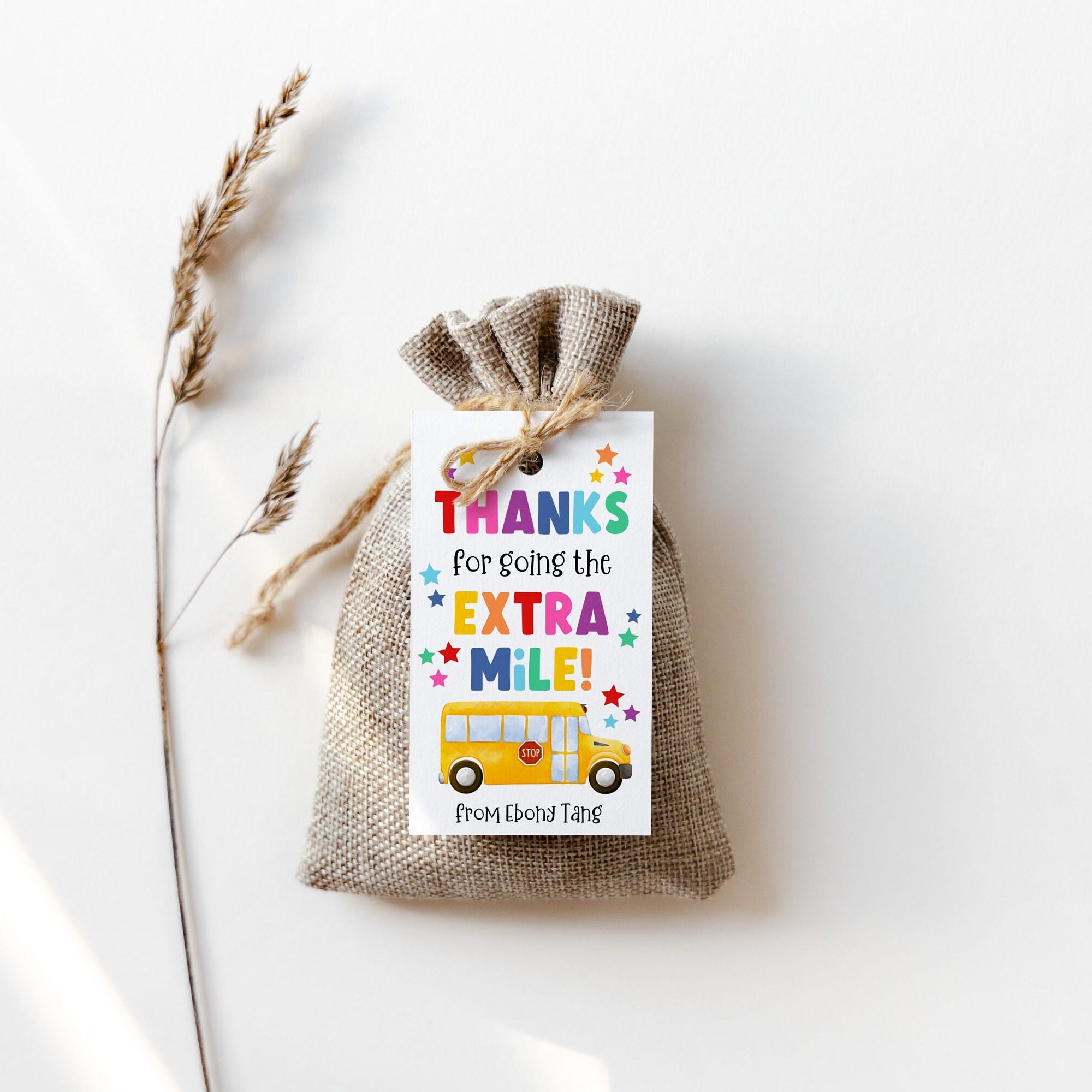 Editable Bus Driver Appreciation Gift Tag Template, Printable Thanks ...