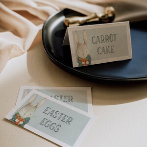 Editable Easter Food Label Template, Printable Easter Bunny Buffet Tent ...