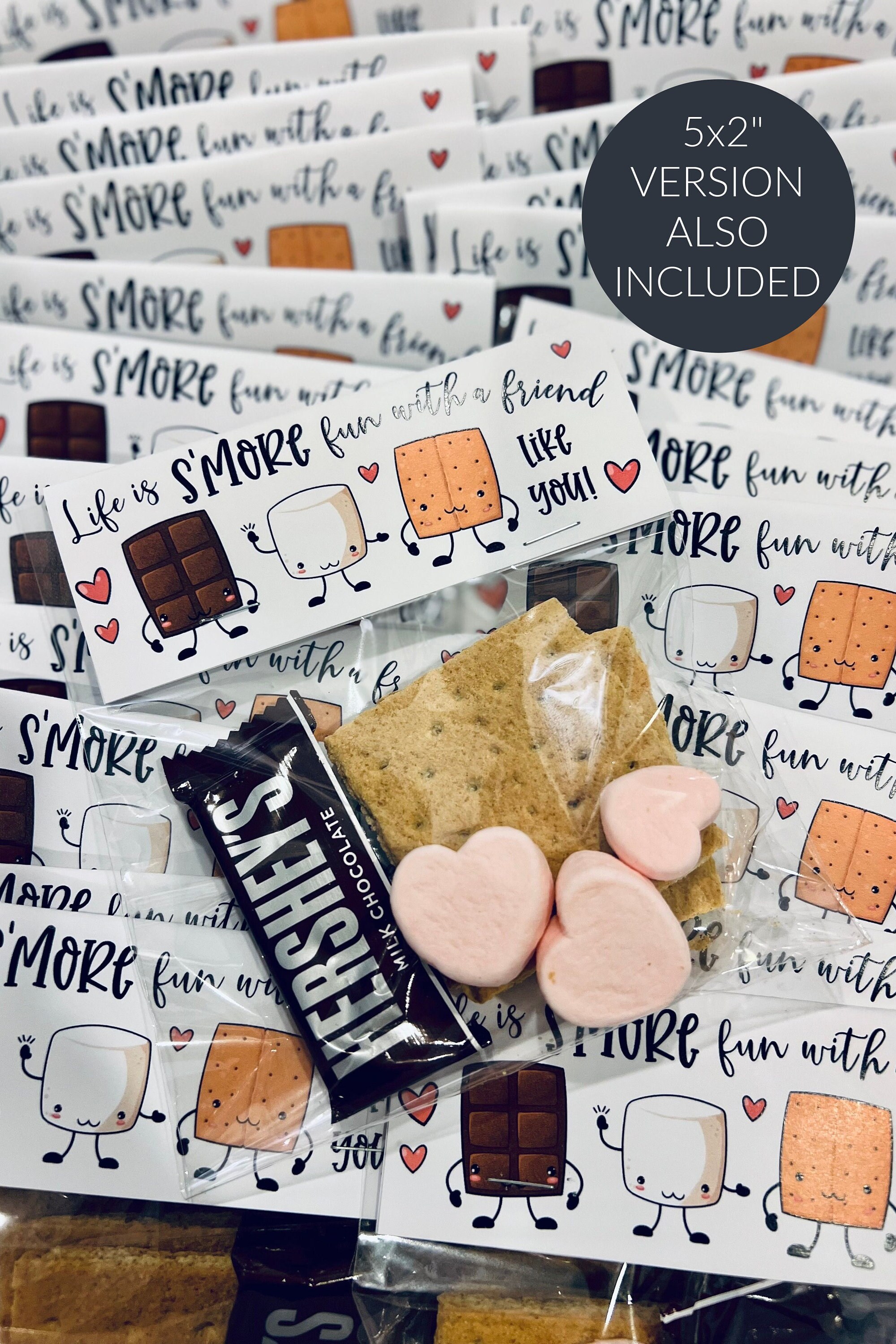 S'mores Valentine's Day Treat Bag Toppers, Printable Valentine Tags, S ...