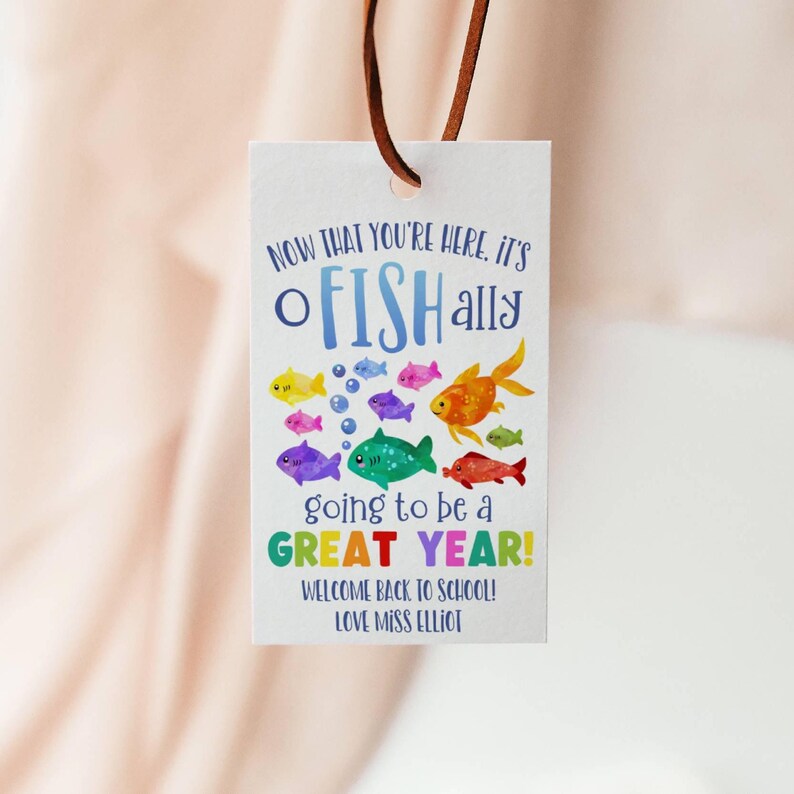 Back to School Fish Gift Tag Template, Printable O-fishally A Great ...