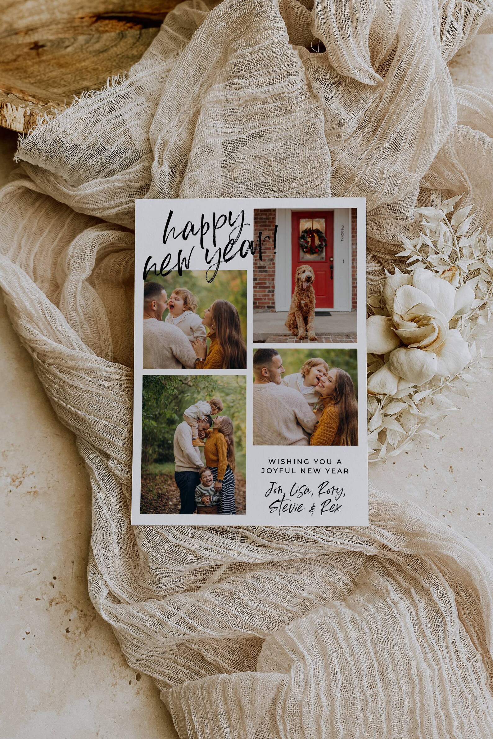 Editable New Year Photo Card Template Printable Holiday - Etsy