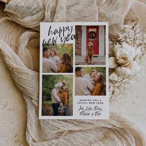 Editable New Year Photo Card Template Printable Holiday - Etsy