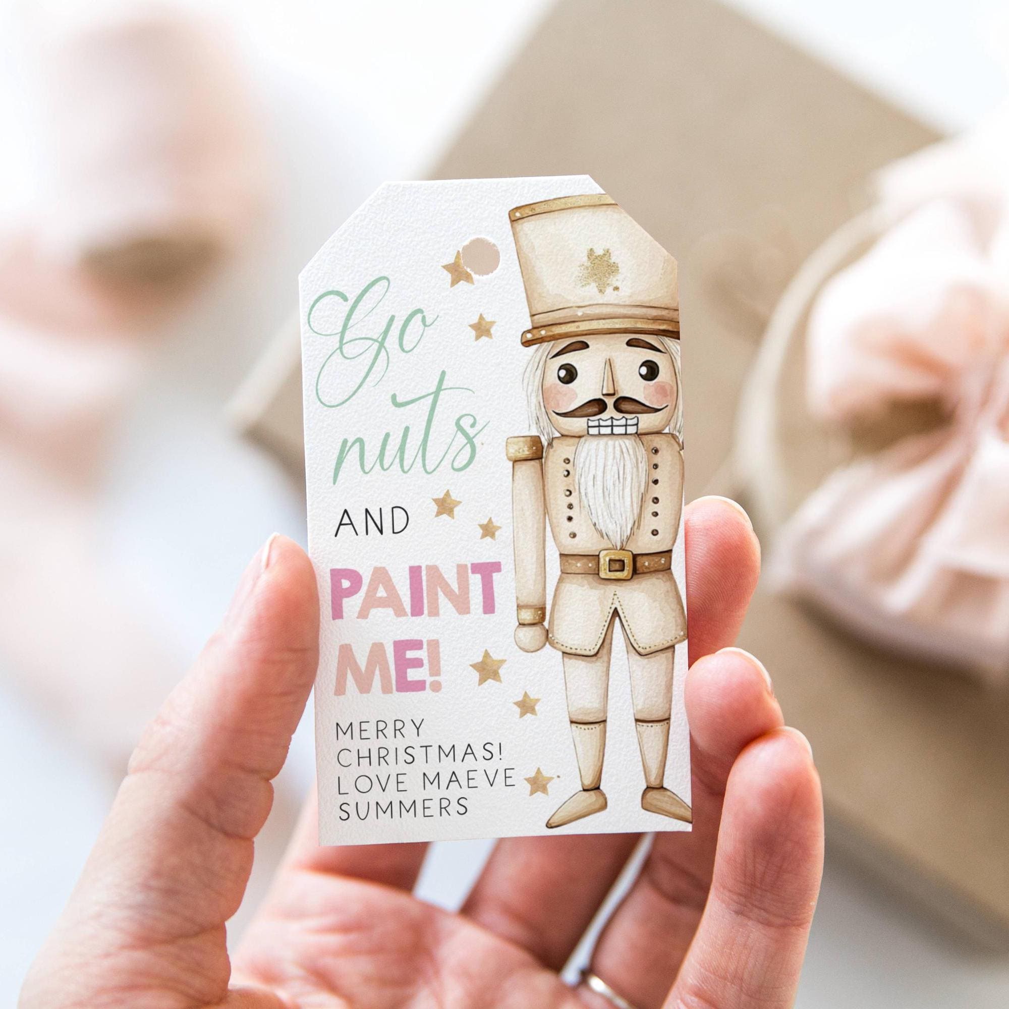 Nutcracker Christmas Gift Tag Template, Printable Paint Me Holiday ...