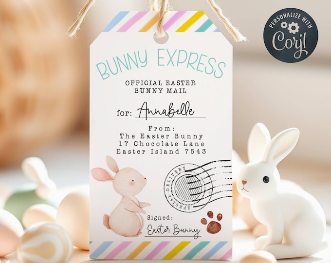 Printable Easter Bunny Special Delivery Gift Tag, Easter Gift Tags ...