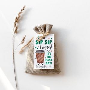 Sip Sip Hooray It's the First Day Gift Tag Template, Printable Back to ...