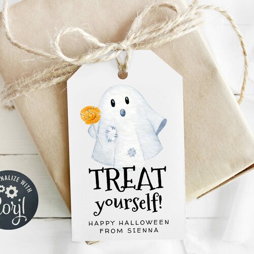 Halloween Printable Gift Tag Template Editable Trick or Treat - Etsy