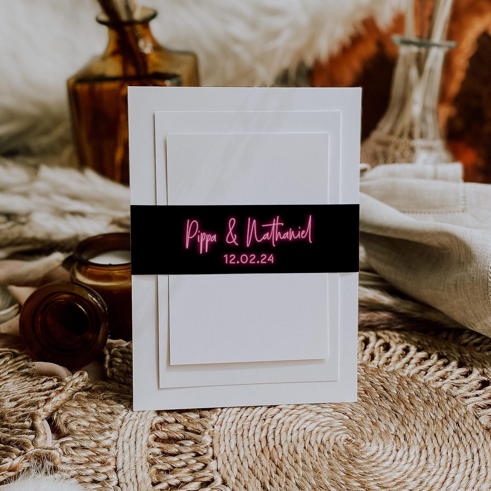 Neon Tropical Belly Band Template, Printable Beach Destination Wedding ...