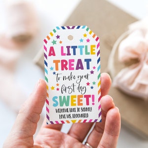A Little Treat to Make Your First Day Sweet Gift Tag Template ...