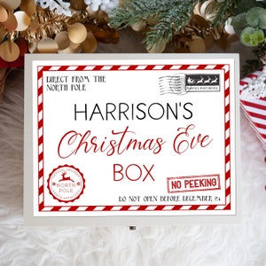 Editable Christmas Eve Box Label Template, Printable Holiday Tradition ...
