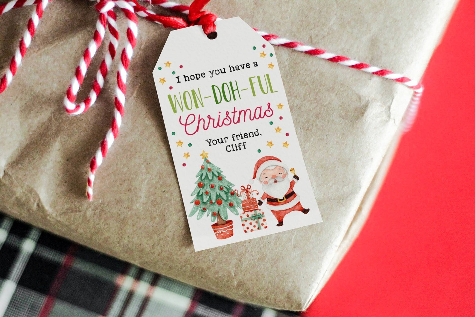 Won-doh-ful Christmas Gift Tag Template Printable Classroom | Etsy