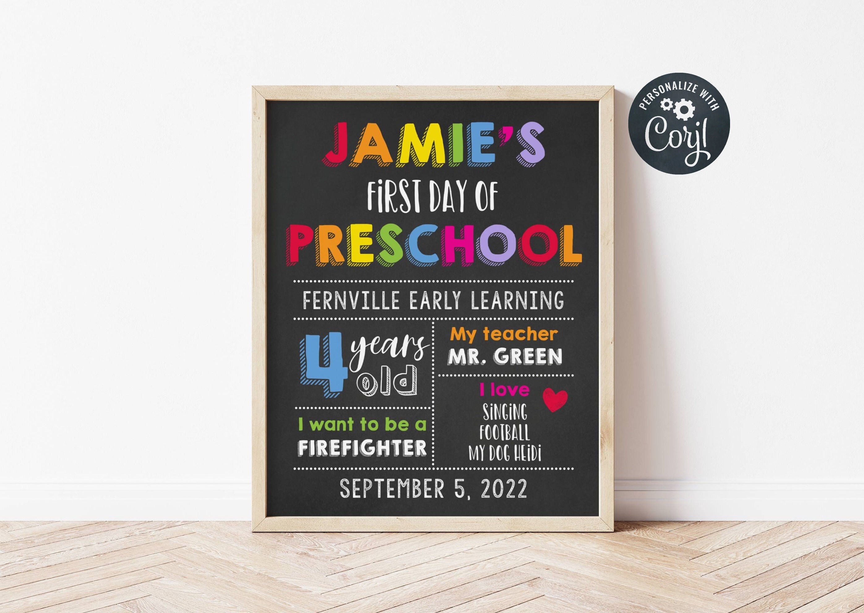 Editable First Day of School Sign Template Printable First - Etsy