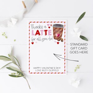 Thanks A Latte Valentine's Day Teacher Gift Card Holder Template ...
