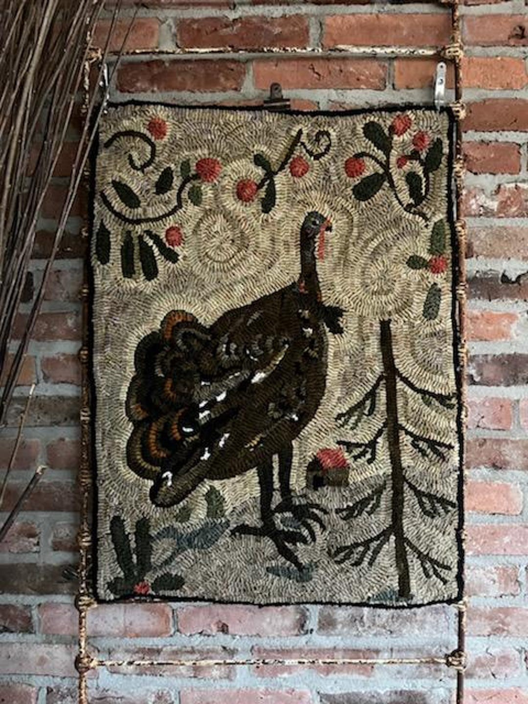 Handmade Primitive, Wool Hooked Rug, Primitive Folk Art - Etsy