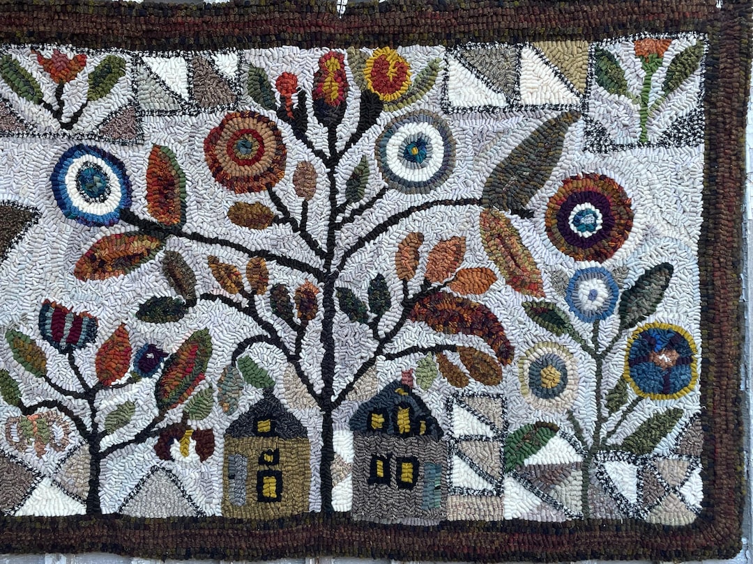 Handmade Primitive, Wool Hooked Rug, Primitive Folk Art, Audrey's ...