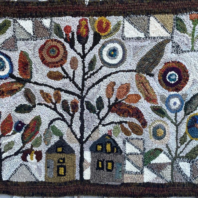 Primitive Hooked Rug - Etsy