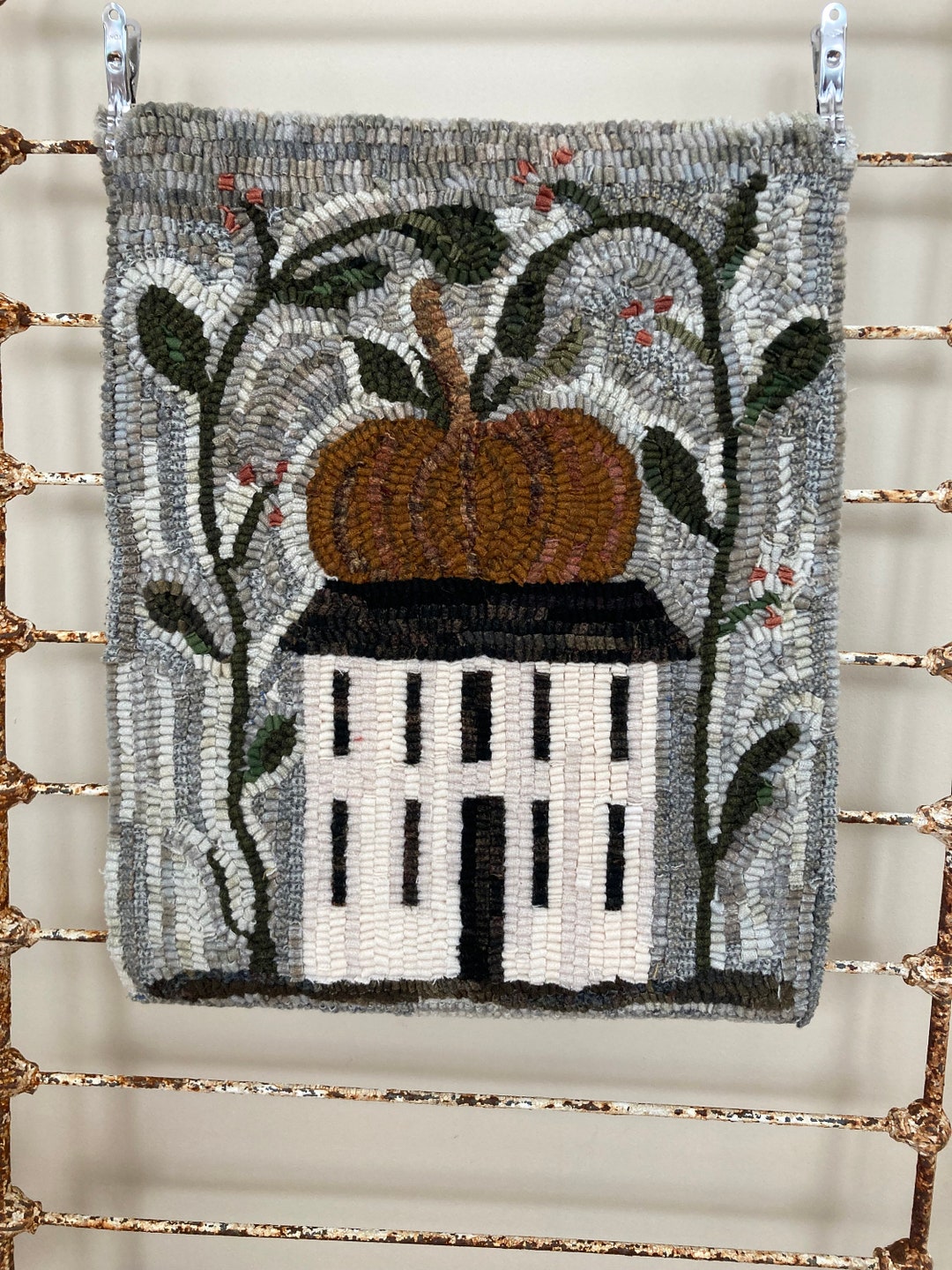 Handmade Primitive, Wool Hooked Rug, Primitive Folk Art - Etsy