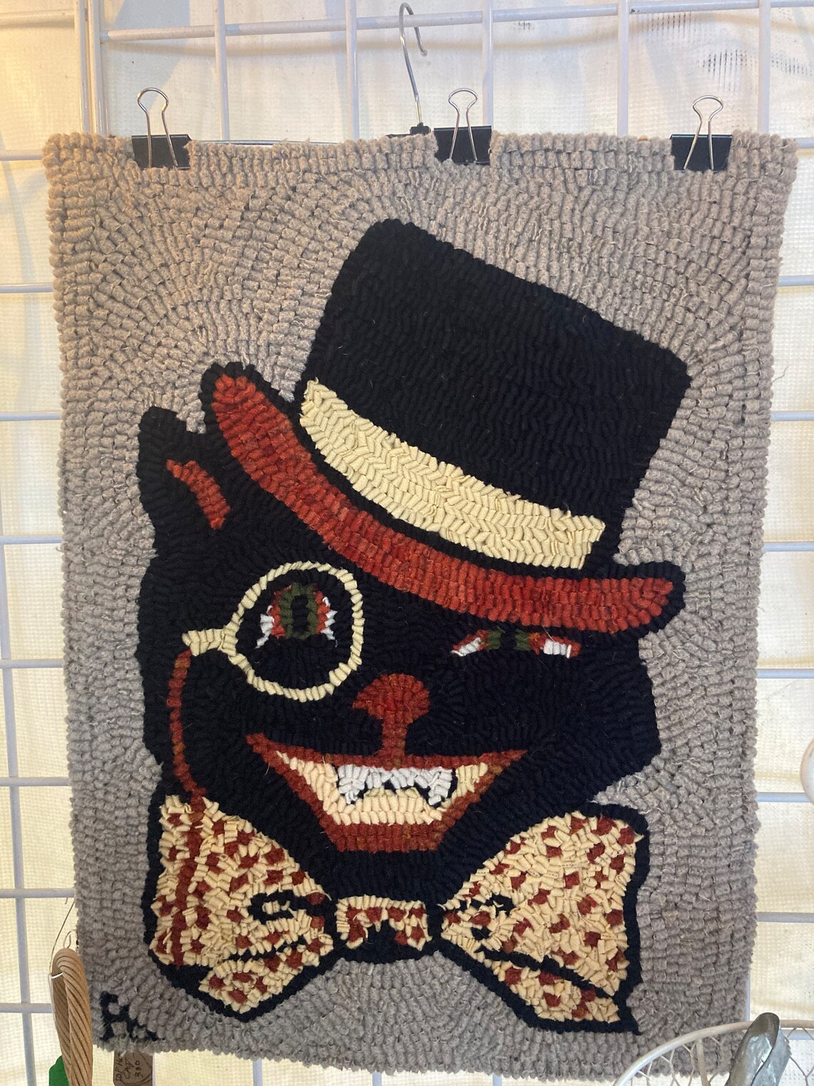 Primitive Folk Art, Wool Hooked Rug, Hand Hooked Rug - Etsy