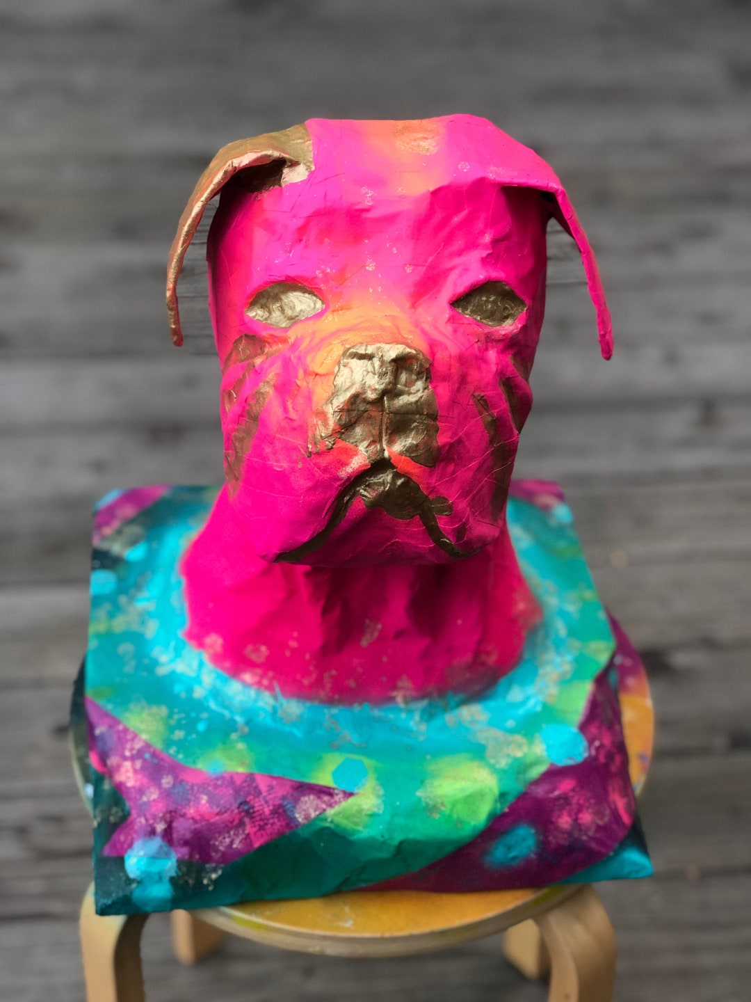Personalized Dog Bust Made From Recycled Materials - Etsy