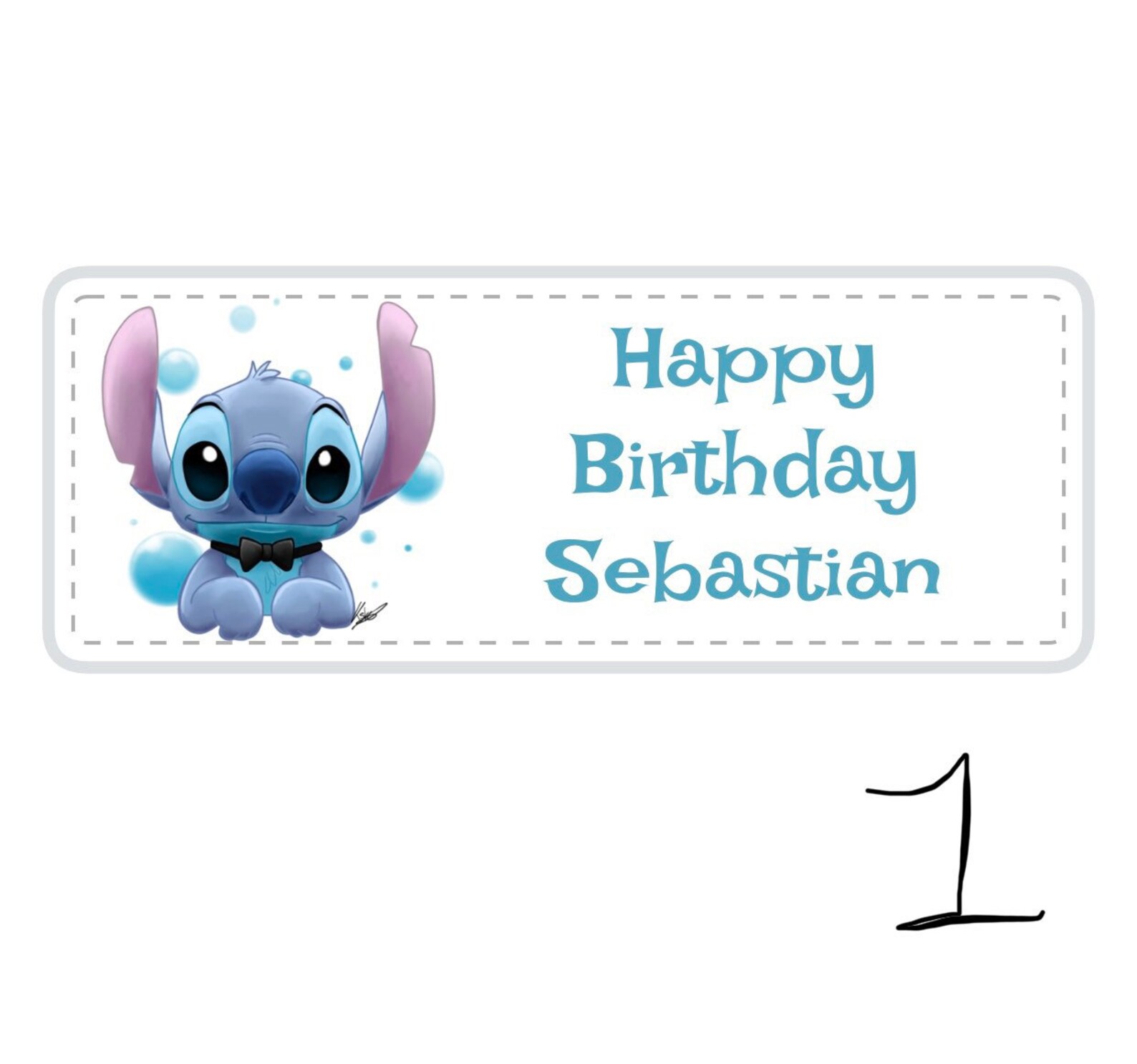 Stitch Custom Personalized Happy Birthday Baby Shower Party | Etsy