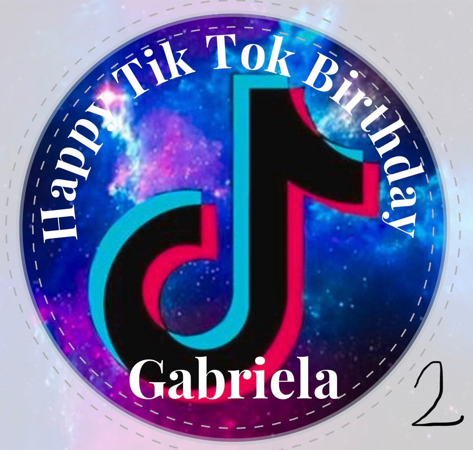 Tik Tok Girls Boys Round Circle Custom Personalized Happy - Etsy