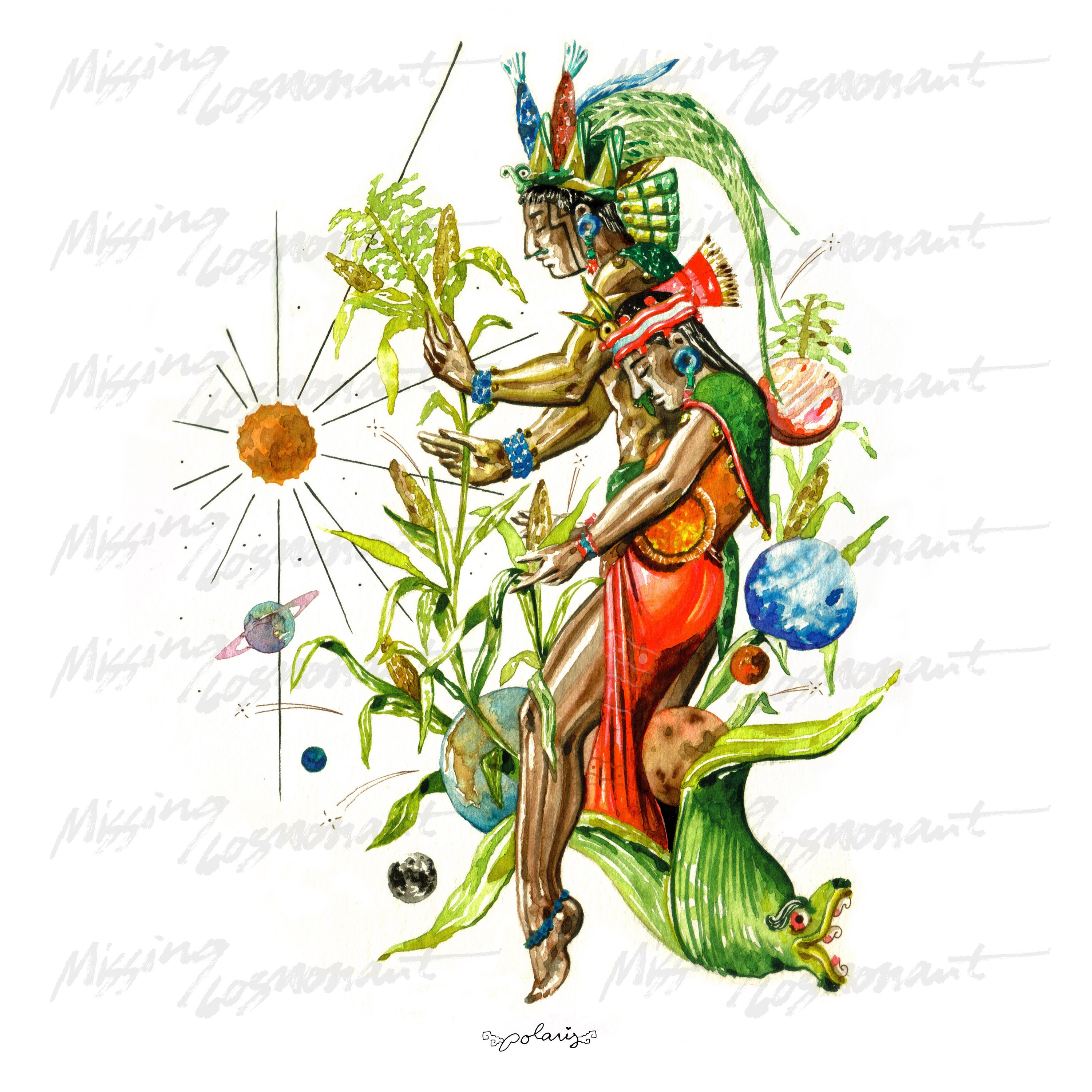 Centéotl & Chicomecóatl Maíz Maíz Agricultura Azteca - Etsy México