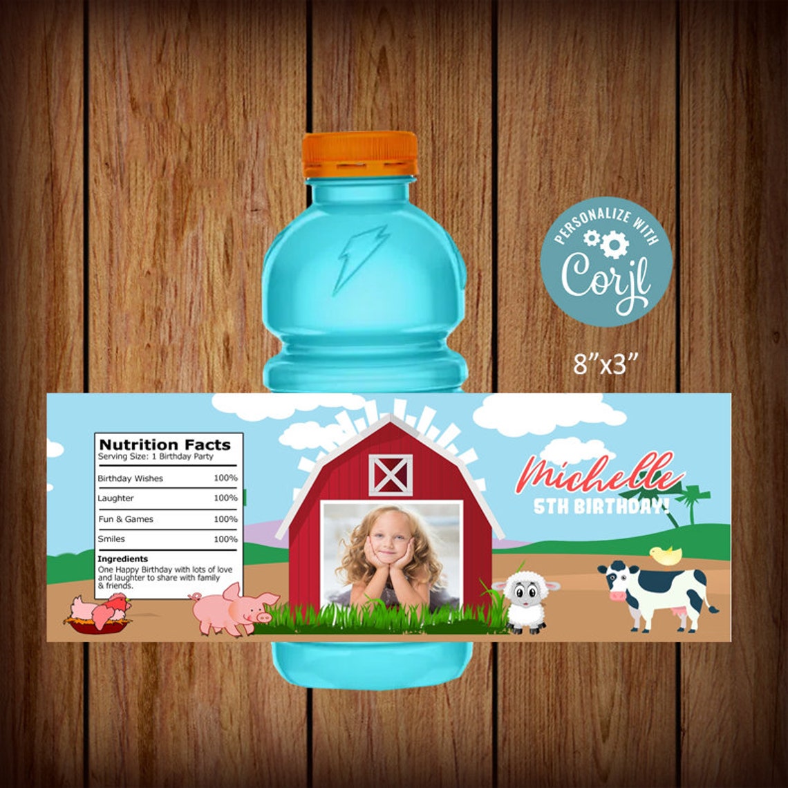 Editable Farm Gatorade Label, Farm Label, Farm Gatorade, Gatorade ...